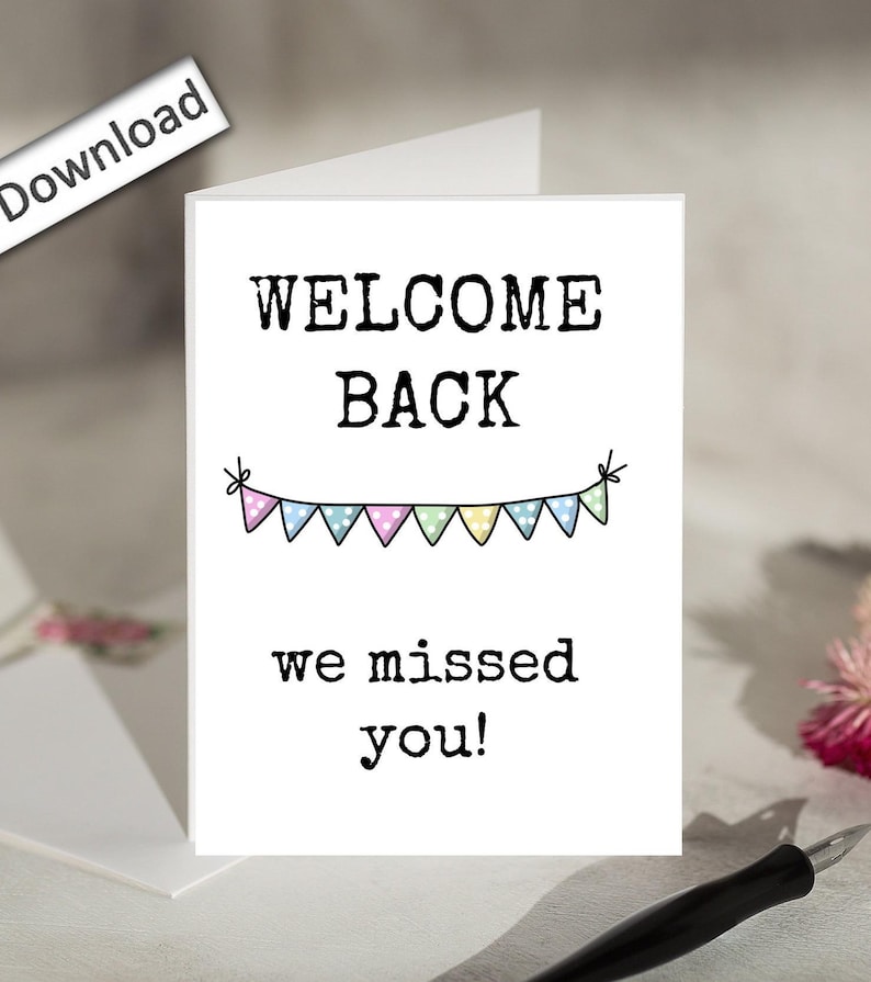 Welcome Back Card for Coworker, Boss, or Team (digital Download) - Etsy