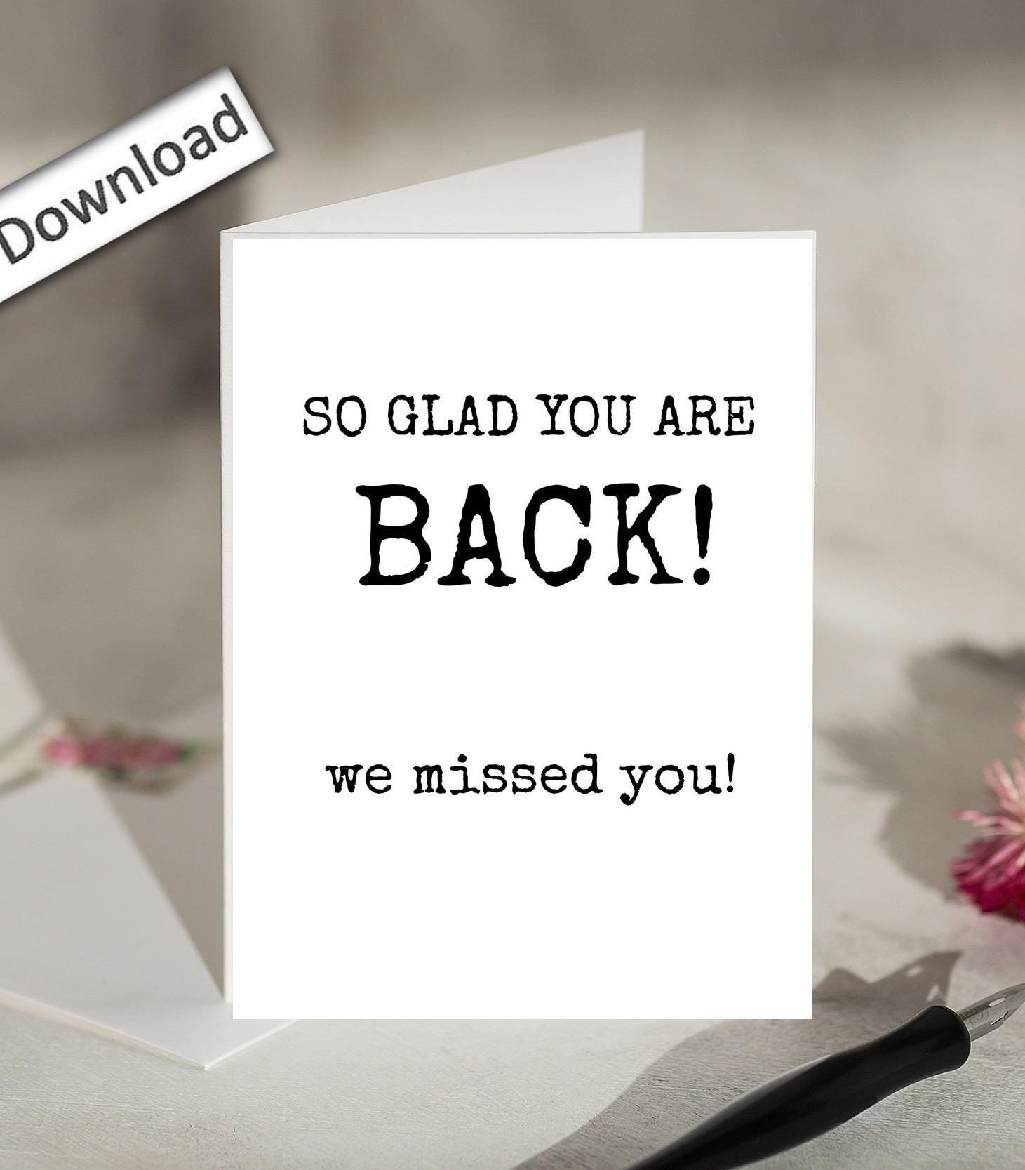 Printable Welcome Back Card: Minimalist 4x6 Design (digital Download - Etsy
