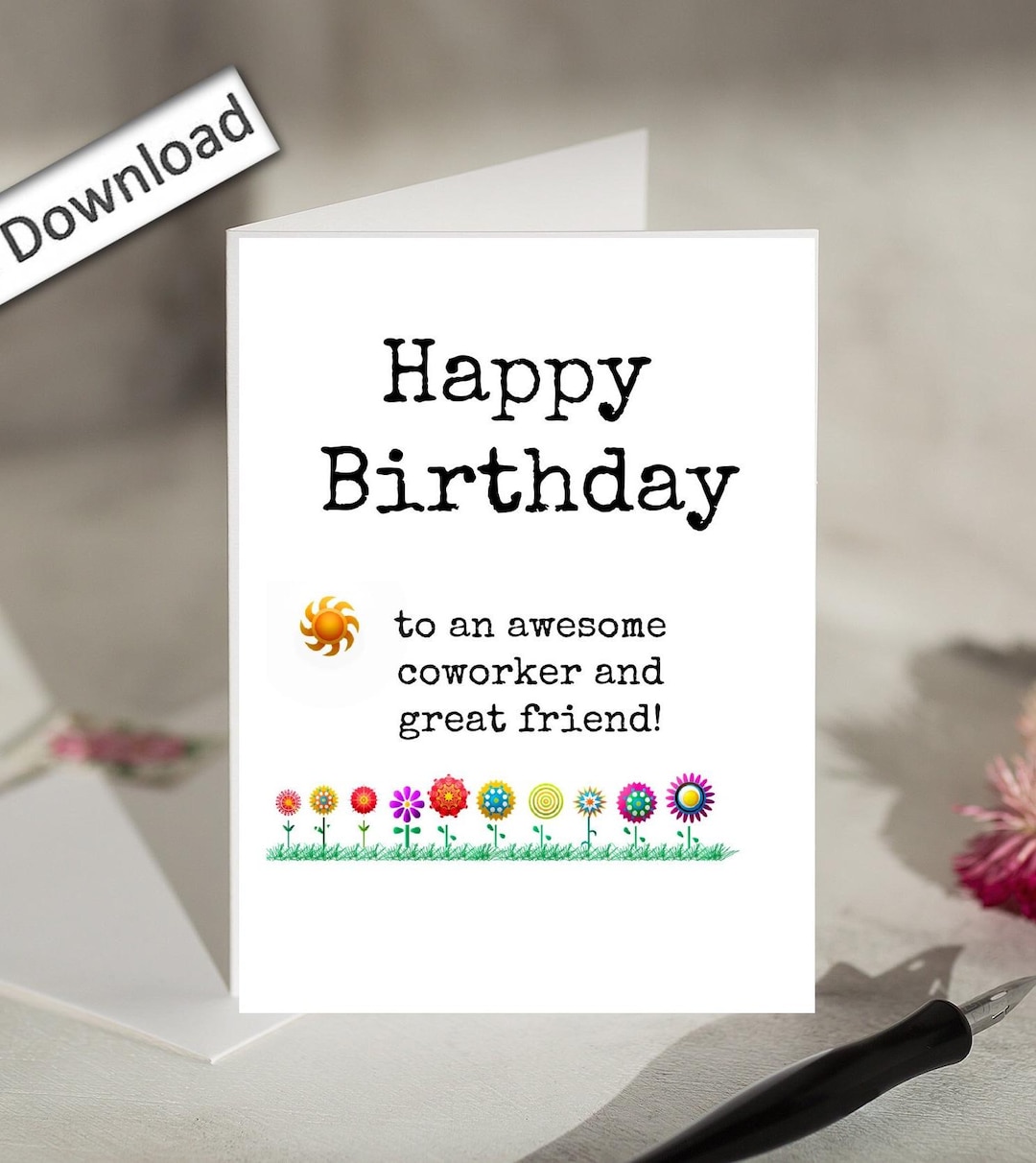 4x6 BIRTHDAY Card, Coworker Bday, Work, PRINTABLE, Work Bestie ...