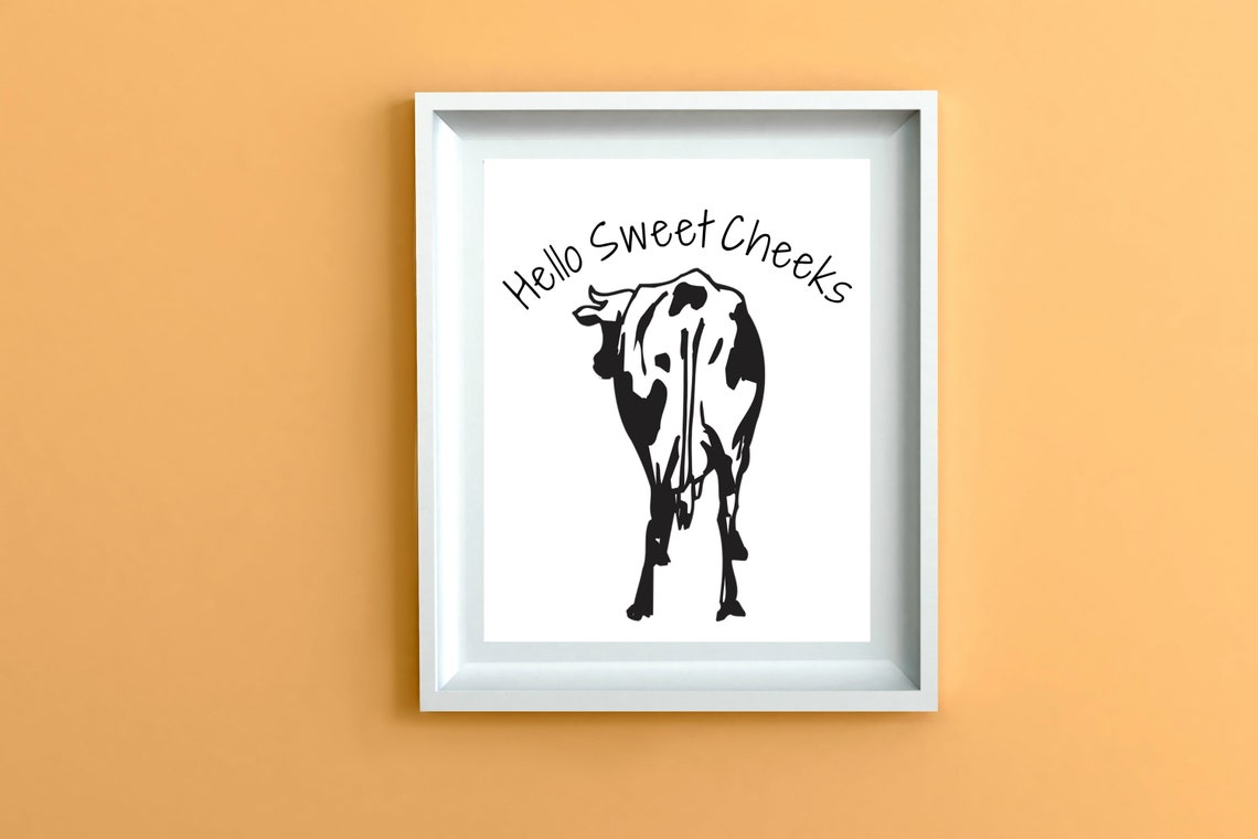 Hello Sweet Cheeks 8x10 Cow Decor Shabby Chic Farmhouse - Etsy Canada