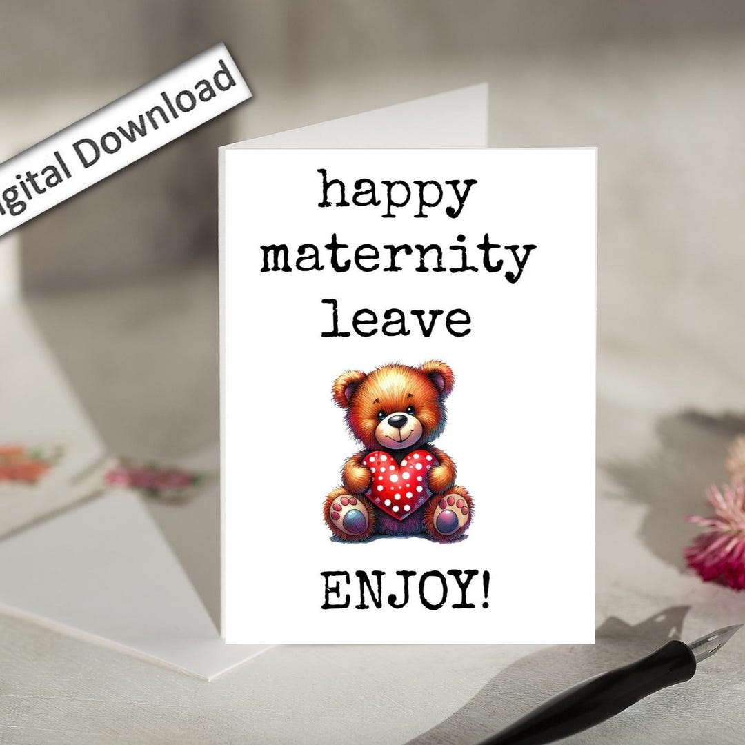 4x6, Happy MATERNITY Leave, Card, PRINTABLE, Mum to Be, Coworker, Work ...