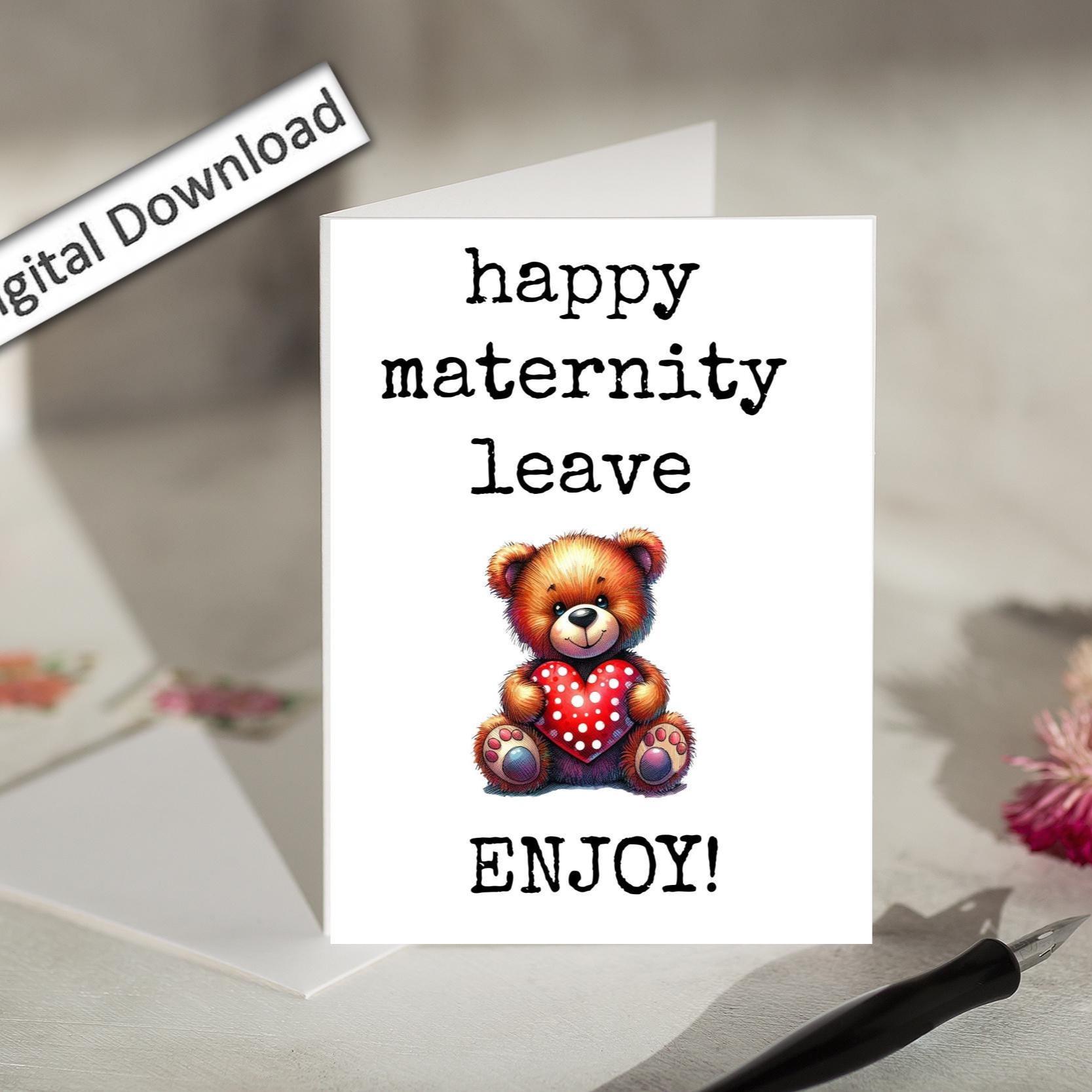4x6, Happy MATERNITY Leave, Card, PRINTABLE, Mum to Be, Coworker, Work ...