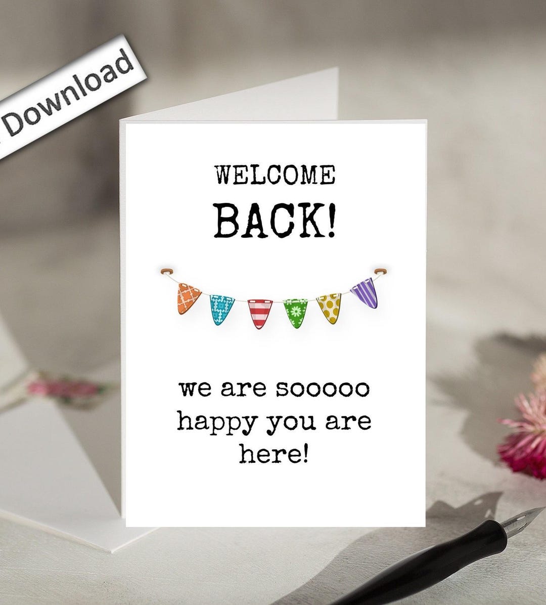 4x6, WELCOME BACK, Printable Card, for Coworker, Boss, Back to School ...