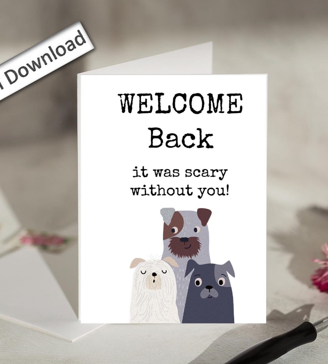 Welcome Back Card: Funny Dog Theme for Coworker (printable) - Etsy
