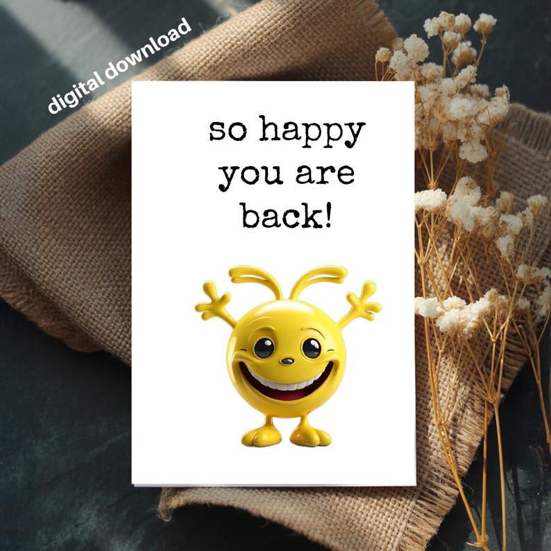 Welcome Back Card: Funny Happy Face, Coworker, Boss, Students ...