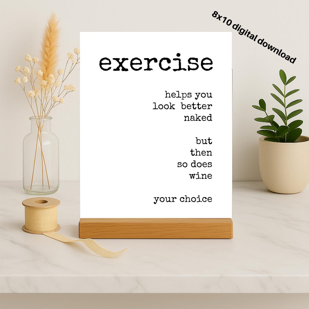 8x10 Definition Print: Funny Exercise Quote, Sign, Desk (printable) - Etsy