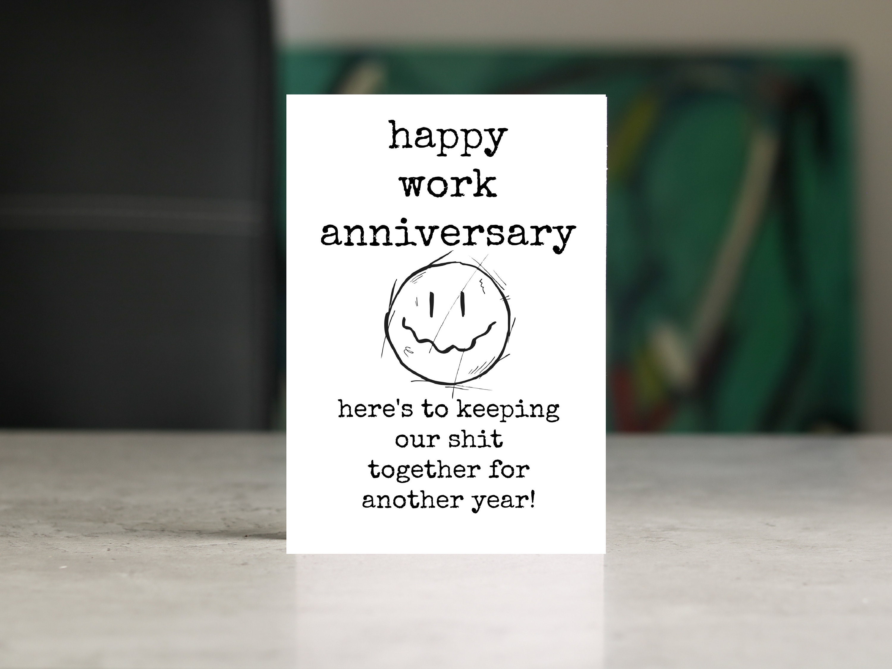 4x6, Work Anniversary Card, Download, Funny, Sarcastic, Job Anniversary ...