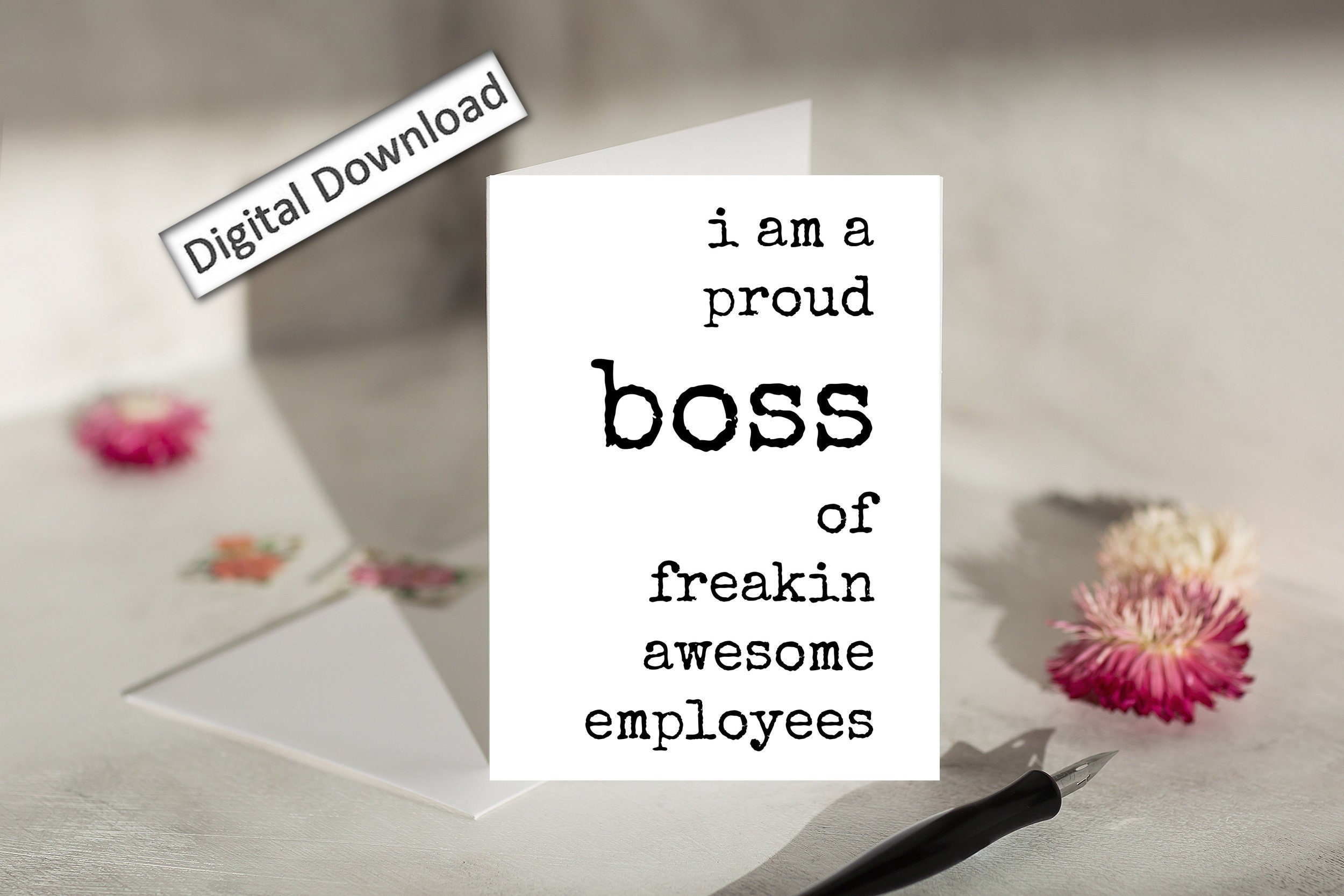 4x6 Coworker Appreciation Printable Card, Proud Boss Of ...