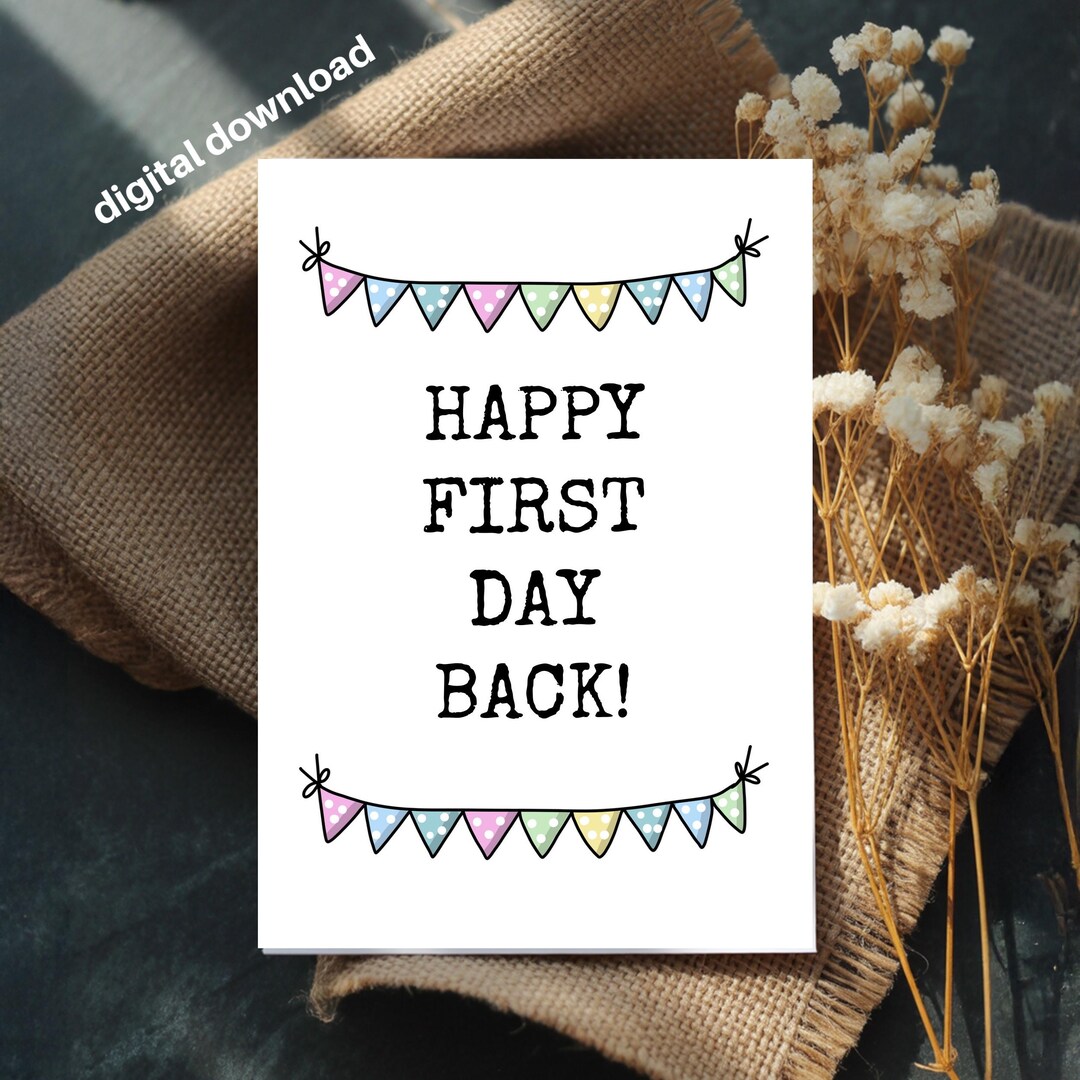 Welcome Back Card Printable: Minimalist 4x6 Design (digital Download ...
