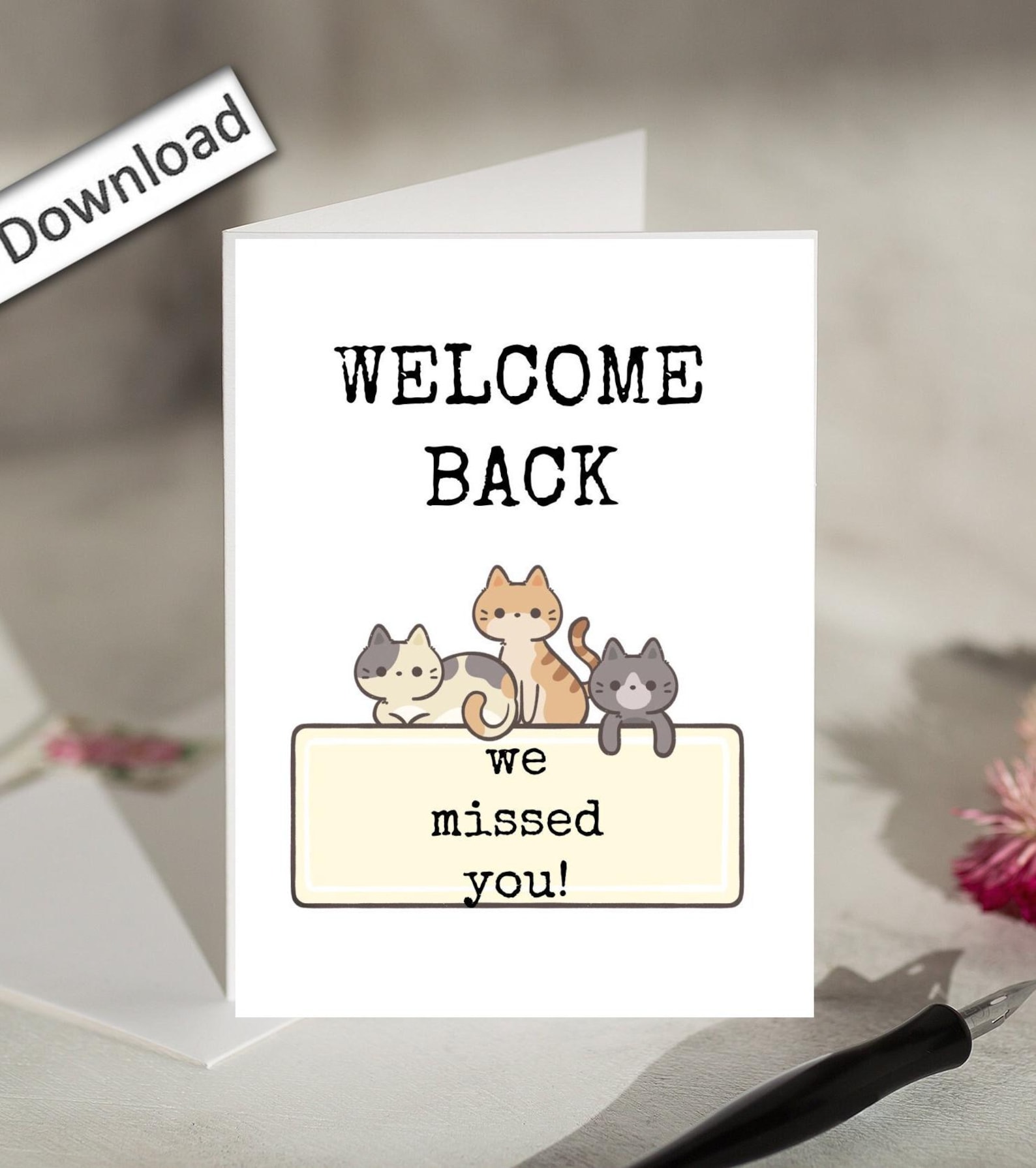 Printable Welcome Back Card: Minimalist Design for Coworker, School ...