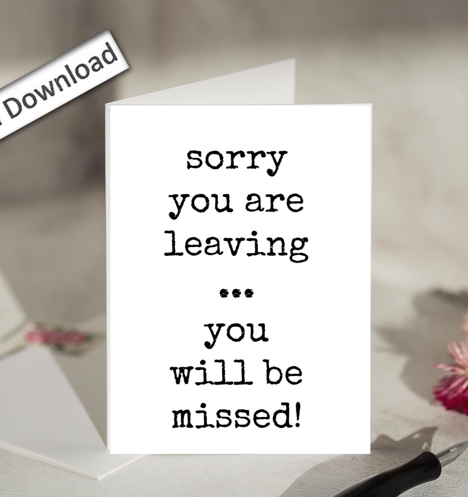 Coworker Leaving Card: Printable Goodbye 4x6 (digital Download) - Etsy