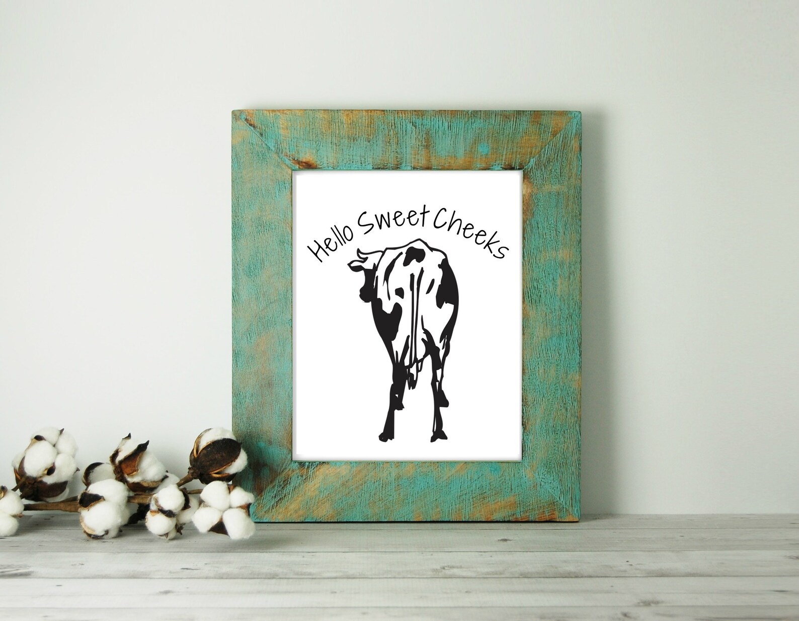 Hello Sweet Cheeks 8x10 Cow Decor Shabby Chic Farmhouse - Etsy Canada