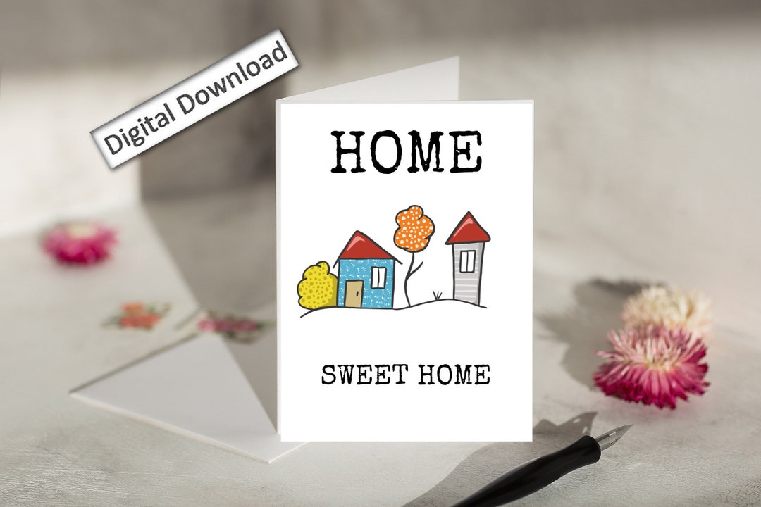 4x6, HOUSEWARMING Card PRINTABLE Home Sweet Home New House First Home ...