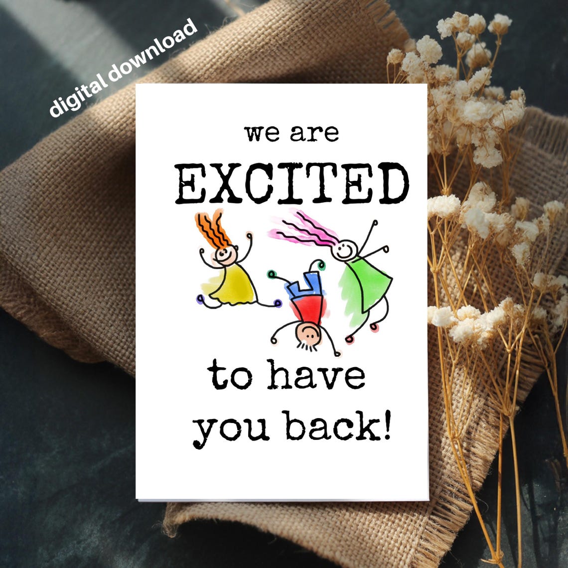Welcome Back Card: Coworker, Boss, Employee (digital Download) - Etsy