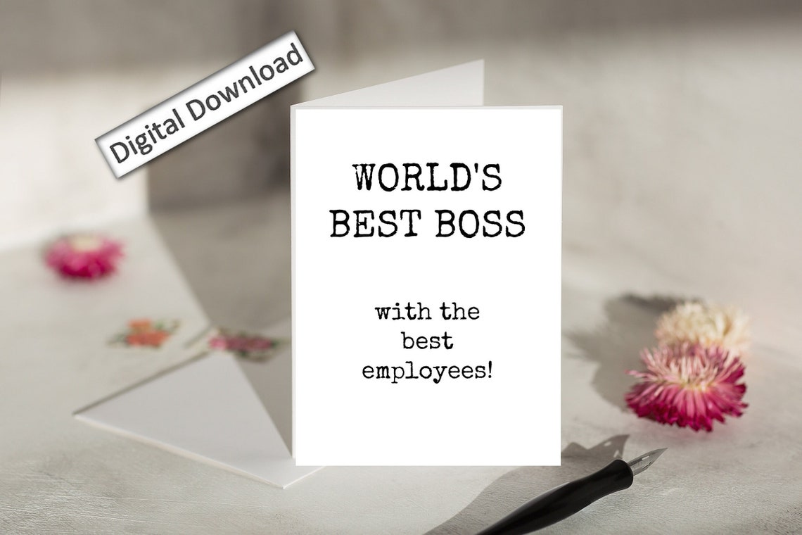 4x6 Boss Appreciation Card PRINTABLE, Cute Minimalist, Card From ...