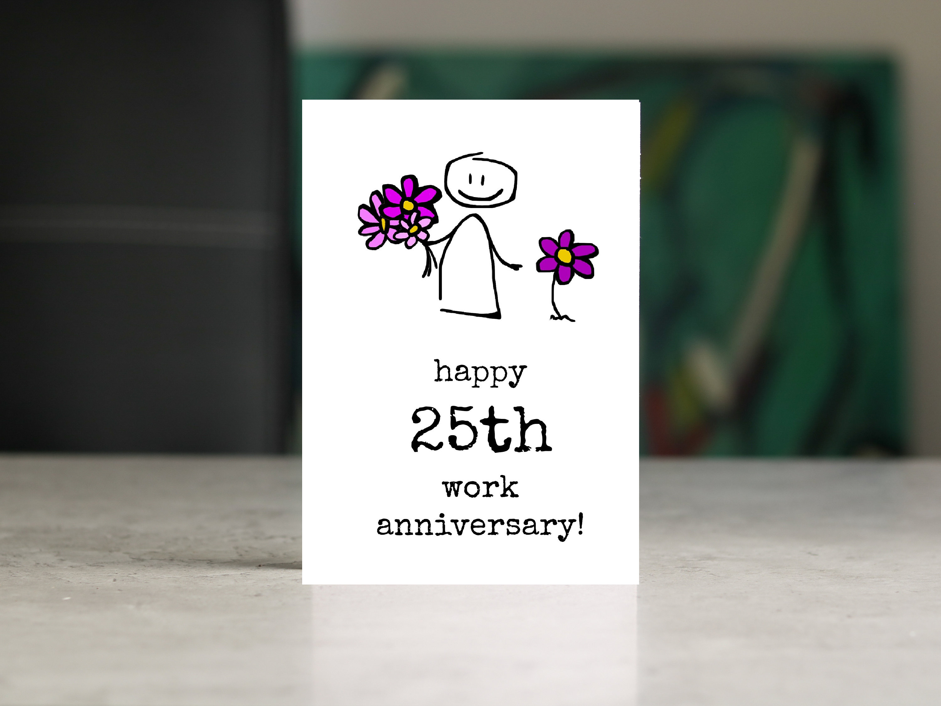 4x6, Work Anniversary Card, Download, Happy 25TH Work Anniversary, Cute ...