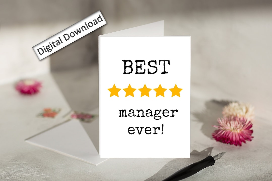 4x6, MANAGER, Appreciation Card, PRINTABLE, Minimalist Card From ...