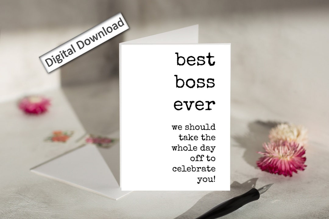 4x6 BOSS Appreciation Card PRINTABLE, Boss Definition, Best Boss Ever ...