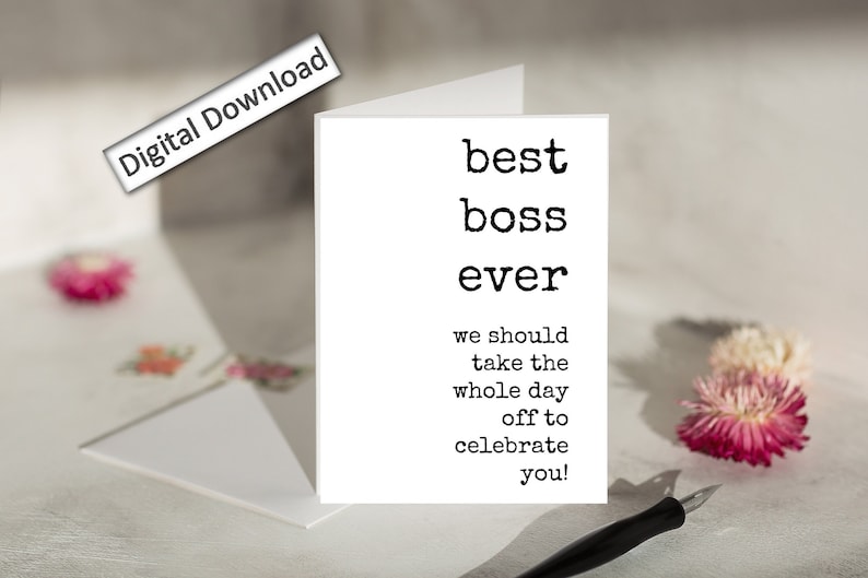 4x6 BOSS Appreciation Card PRINTABLE, Boss Definition, Best Boss Ever ...