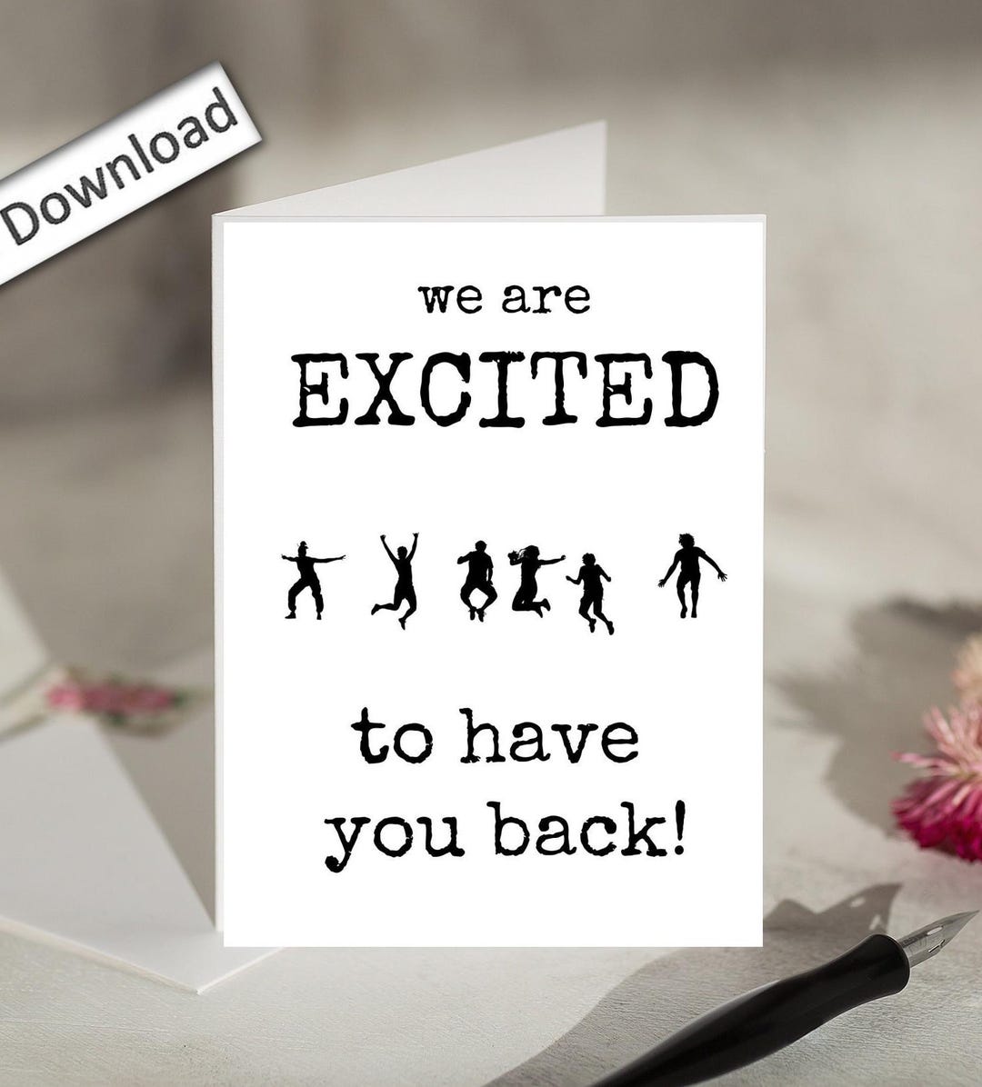4x6, WELCOME BACK, Card, PRINTABLE, Coworker, Boss, School, Work Bestie ...