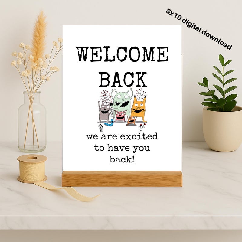 Welcome Back Sign - Etsy