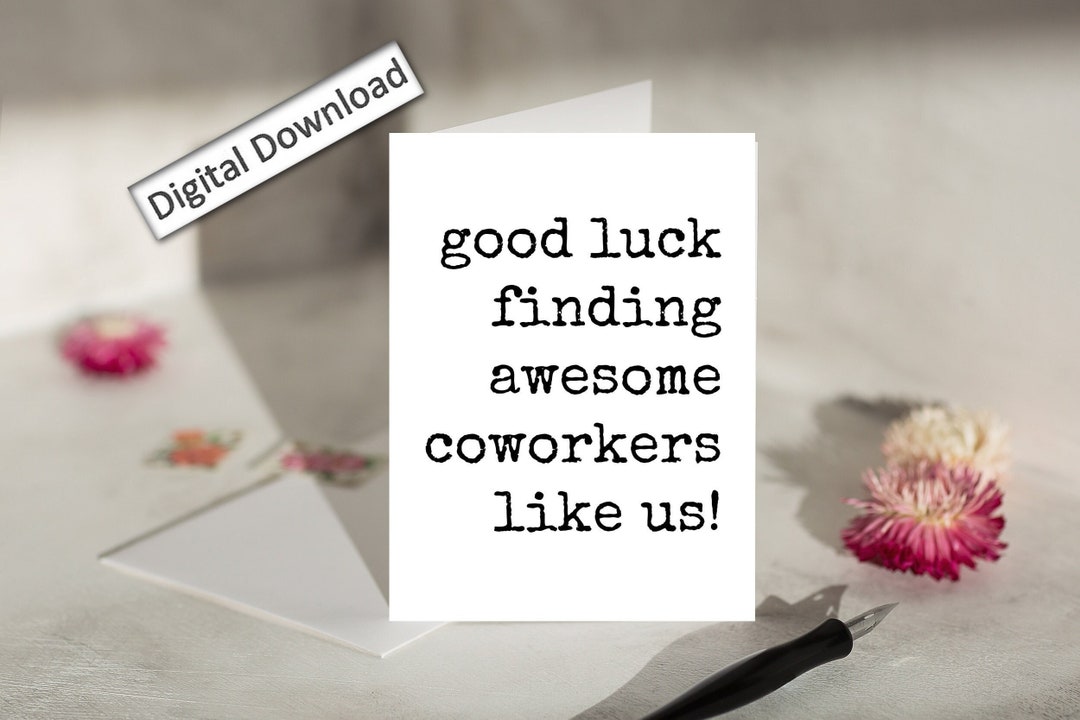4x6, Coworker LEAVING Card, Printable, Coworkers, Coworker Card ...