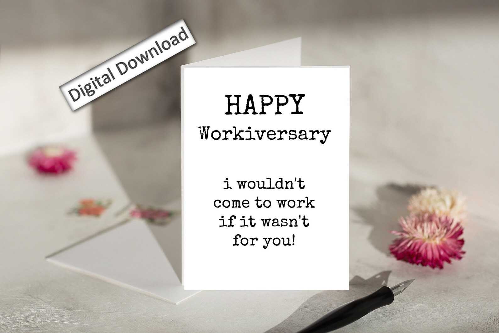 4x6, Work ANNIVERSARY Card, Printable, Happy Workiversary, Funny ...
