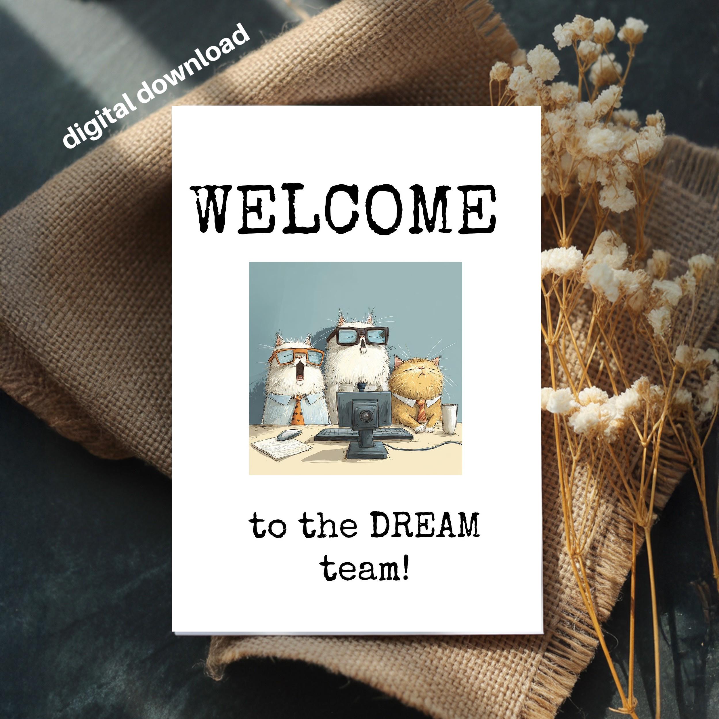 Funny Welcome New Employee Card: to the Dream Team (4x6 Printable ...