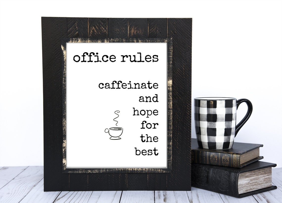 8x10 Coffee Quote Printable Cubicle Decor for Women Desk - Etsy