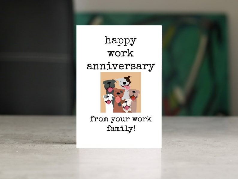 4x6, Work Anniversary Card, Download, Job Anniversary for Coworker ...