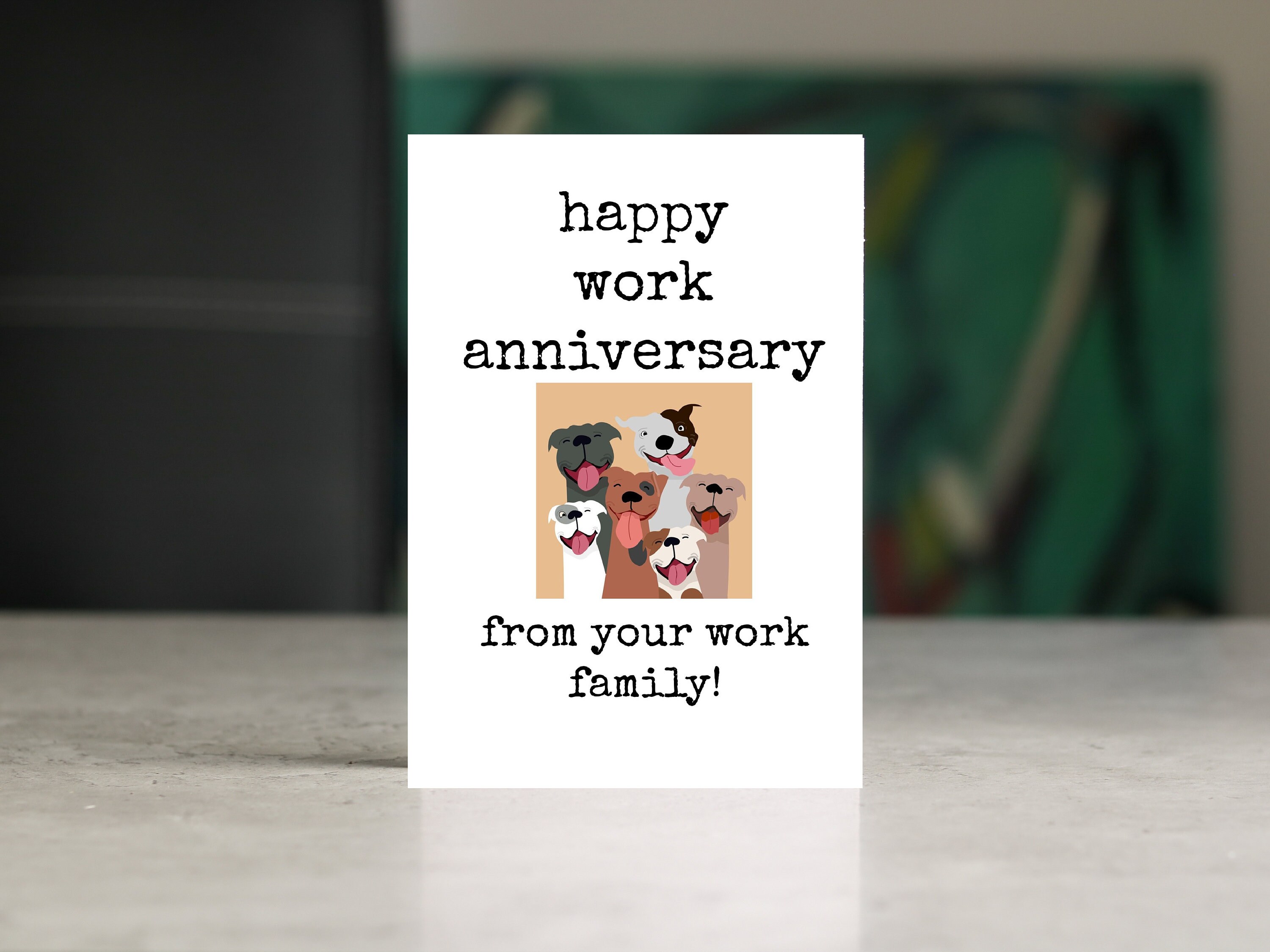 4x6, Work Anniversary Card, Download, Job Anniversary for Coworker ...