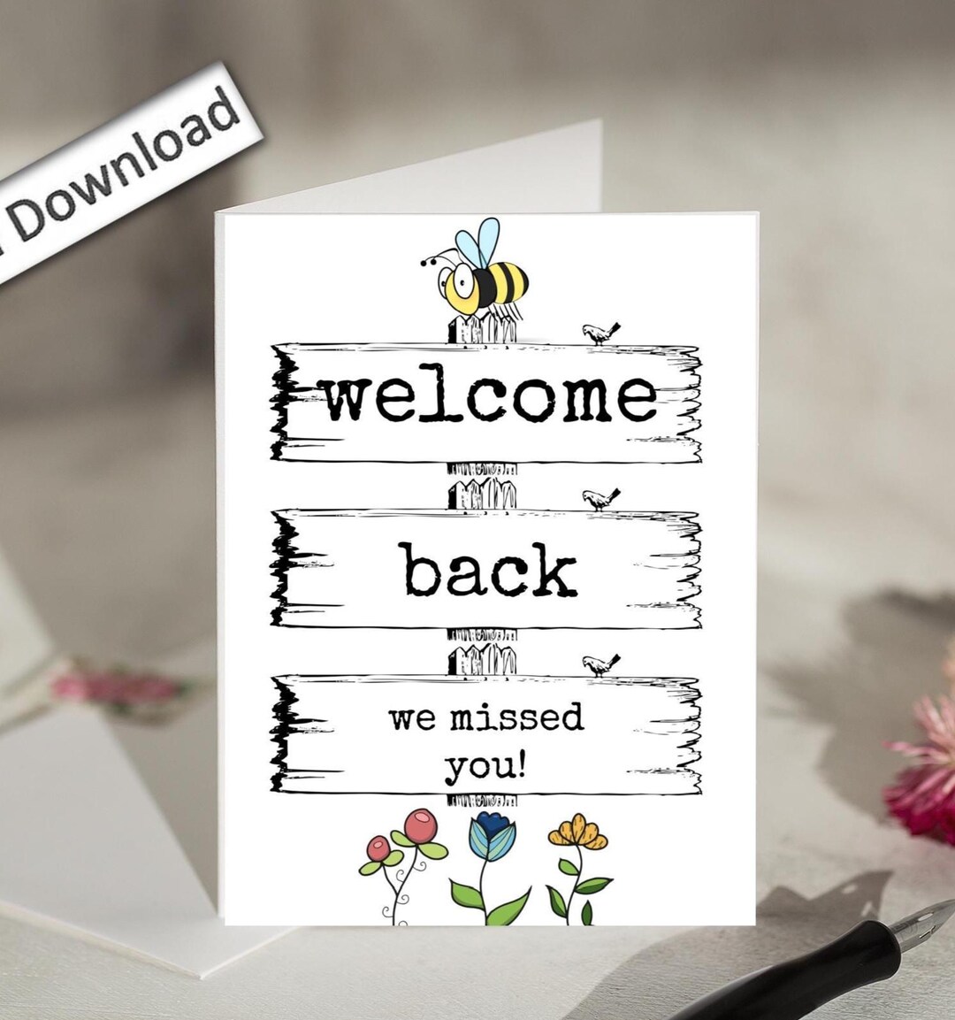4x6, WELCOME BACK, Card, PRINTABLE, Coworker, Boss, School, Work Bestie ...