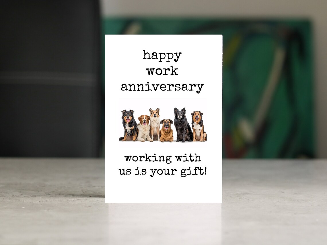 4x6, Work Anniversary Card, Download, Job Anniversary for Coworker ...