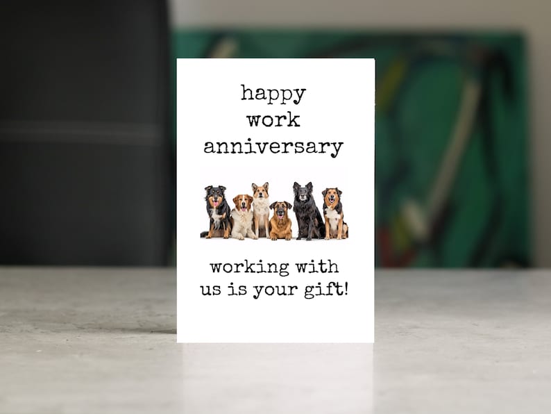 4x6, Work Anniversary Card, Download, Job Anniversary for Coworker ...