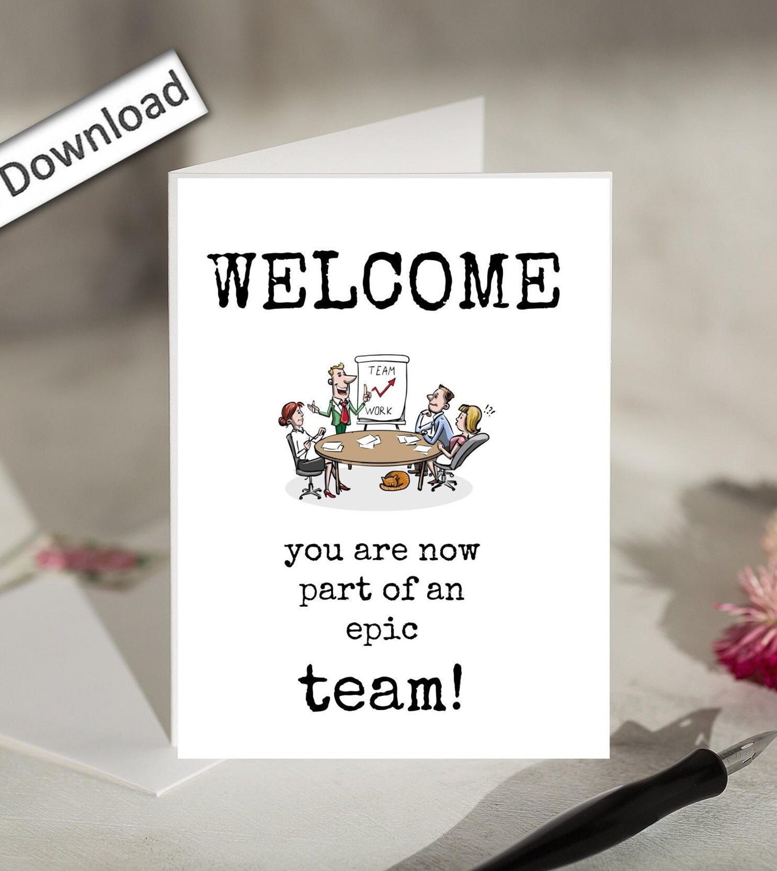 New Employee Welcome Card: Funny Team Printable (4x6 Digital Download ...