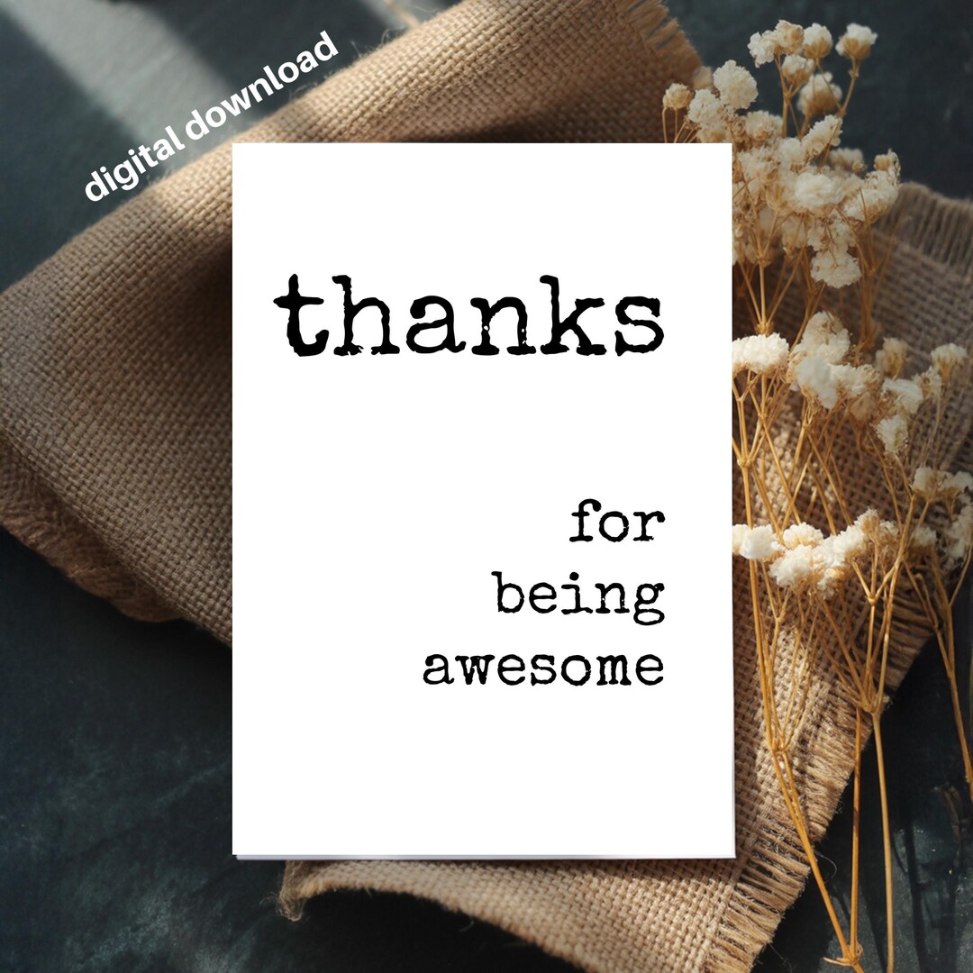 Printable Appreciation Card for Coworkers: Minimalist Thank You (4x6 ...