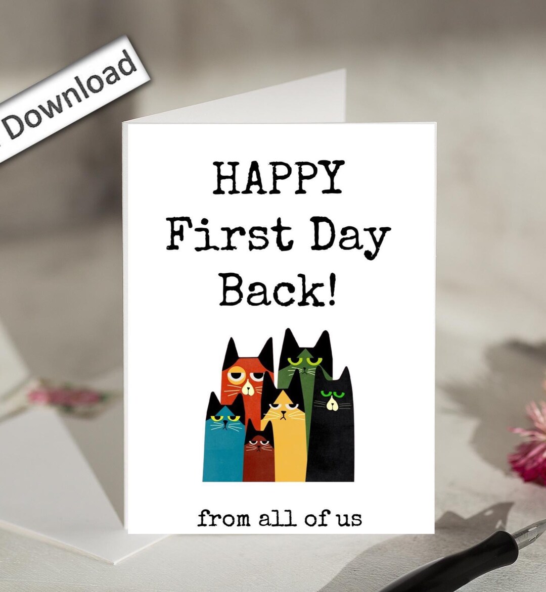 4x6, WELCOME BACK Card, PRINTABLE, Coworker, Boss, School, Work Bestie ...