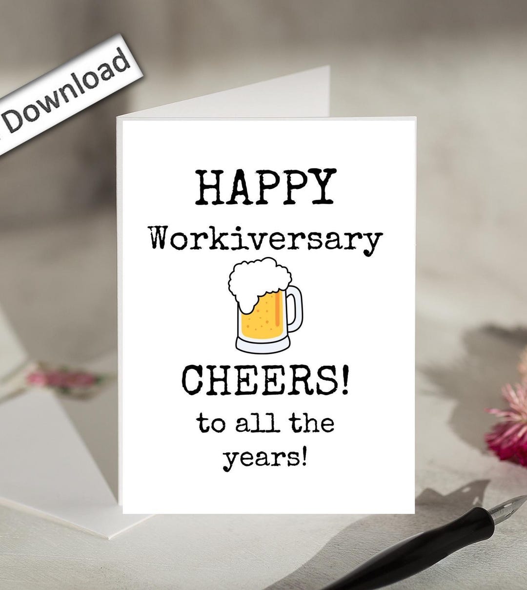 Buy 4x6, Work ANNIVERSARY Card, PRINTABLE, Happy Workiversary, Cheers ...