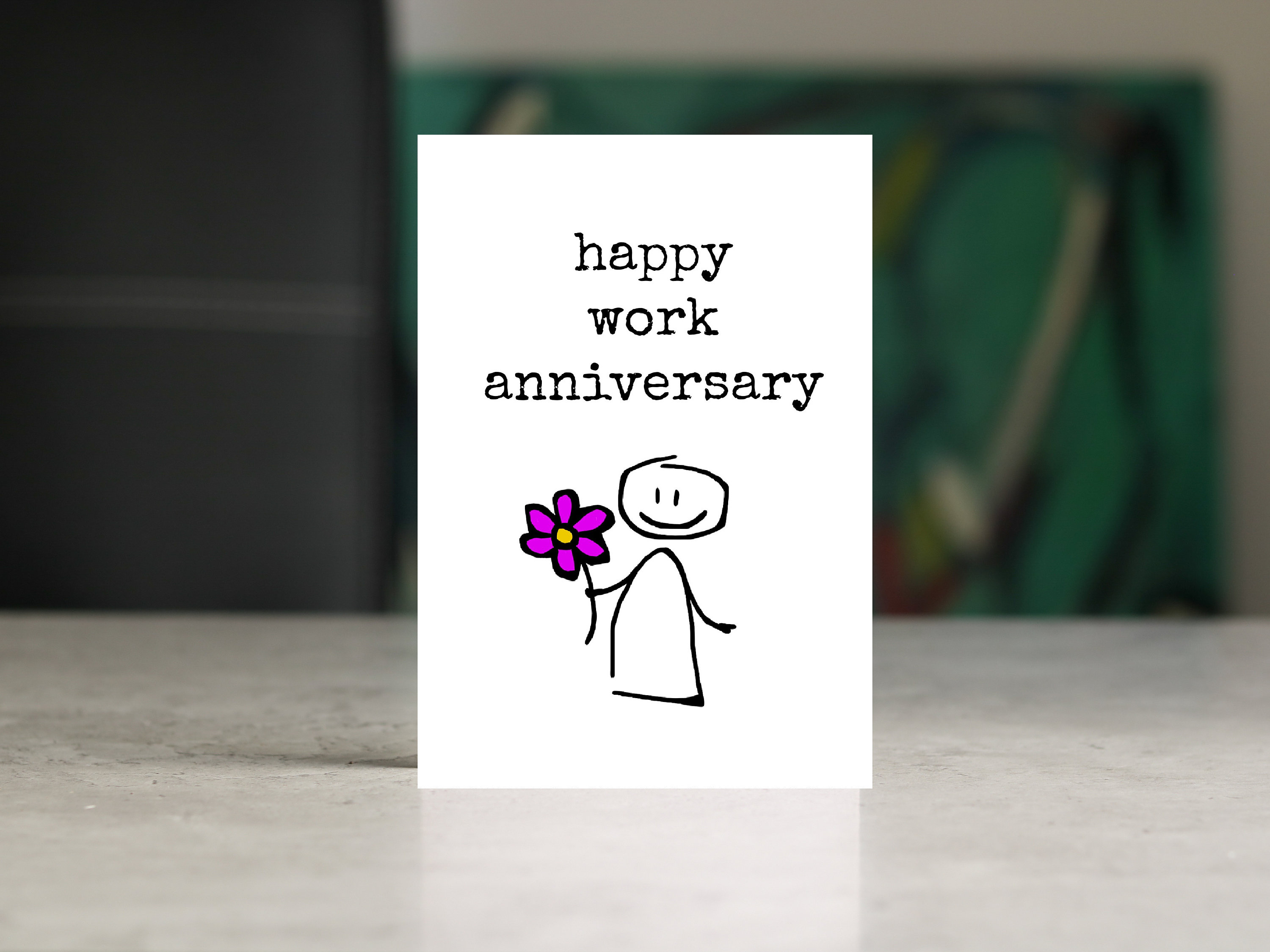 4x6, Work Anniversary Card, Download, Happy Work Anniversary, Cute, Job ...