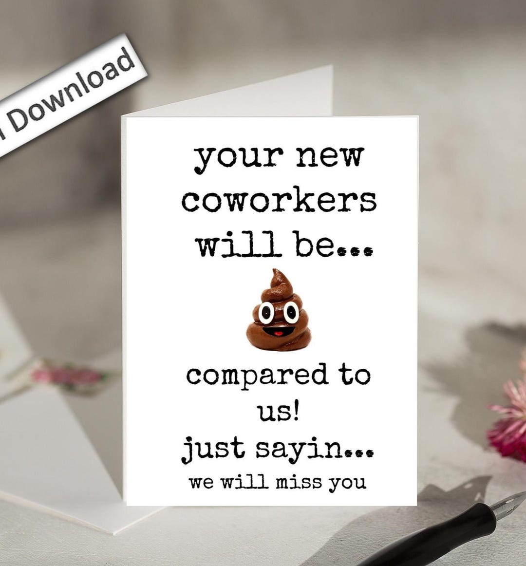 4x6, Coworker LEAVING Card, PRINTABLE, Funny, Work Bestie Card ...