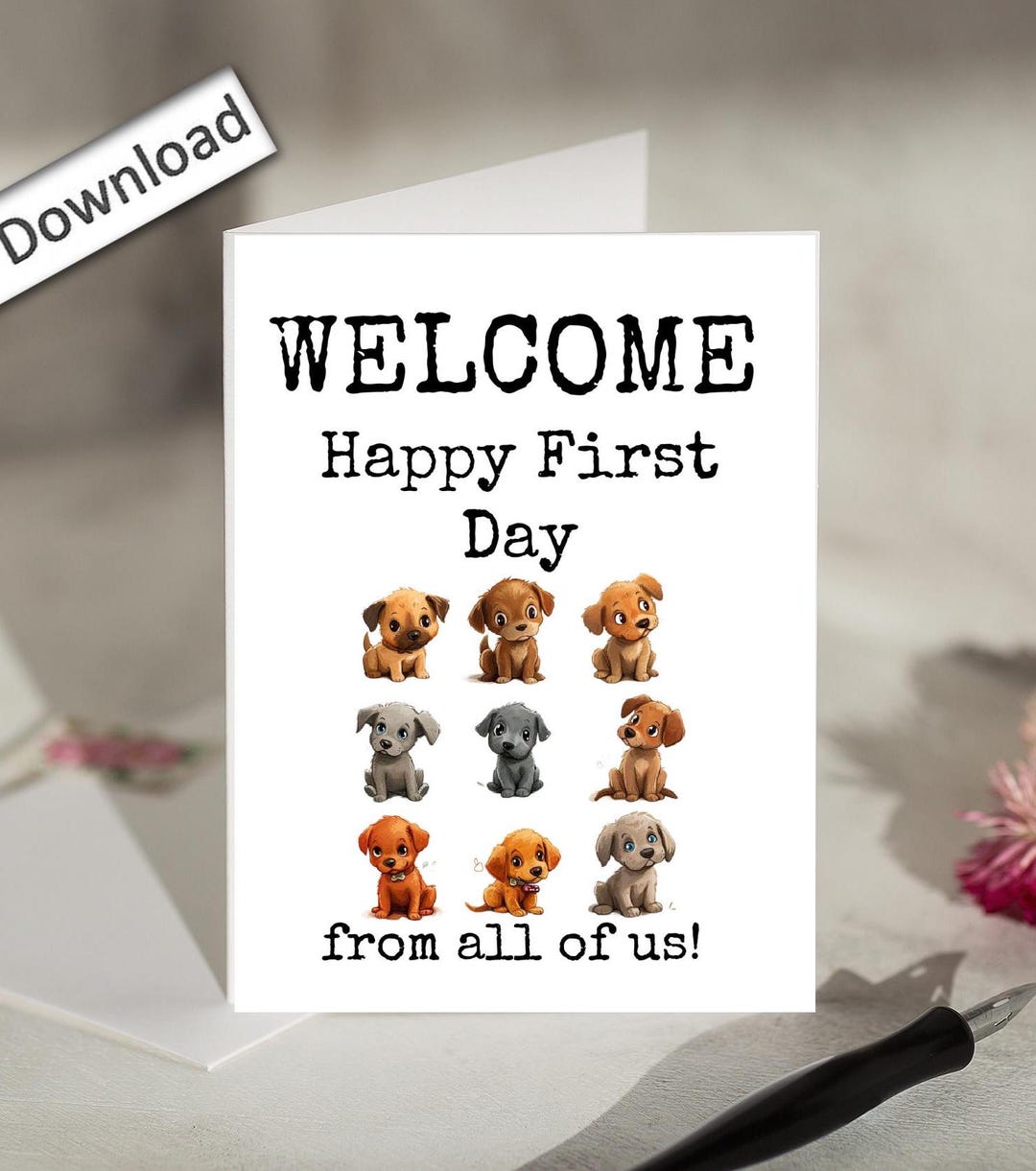 4x6, Welcome NEW EMPLOYEE, Card, PRINTABLE, Happy First Day, From All ...
