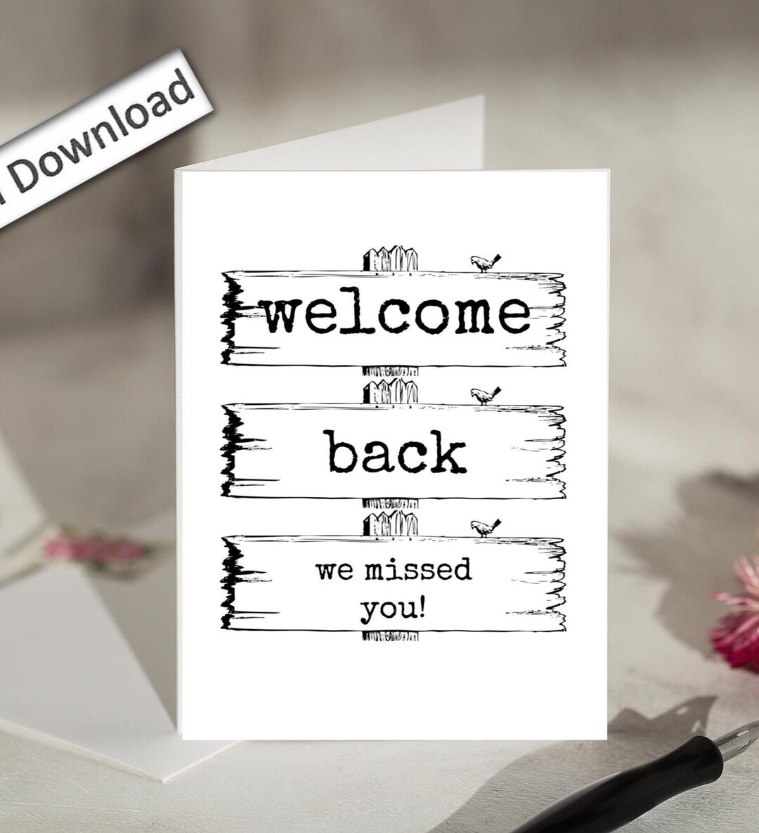 4x6, WELCOME BACK, Card, PRINTABLE, Coworker, Boss, School, Work Bestie ...