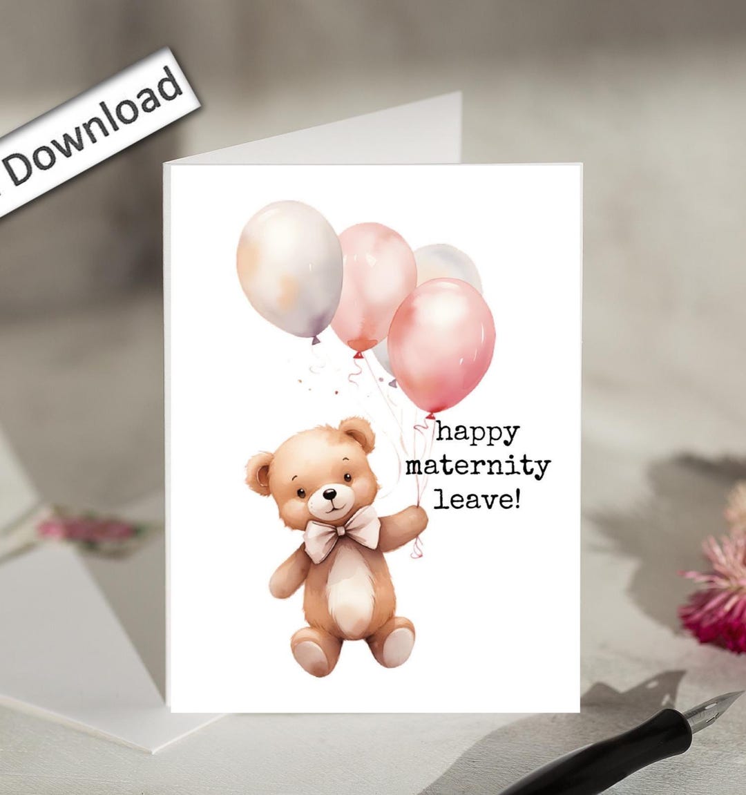 4x6, Happy MATERNITY Leave, Card, PRINTABLE, Mum to Be, Coworker, Work ...