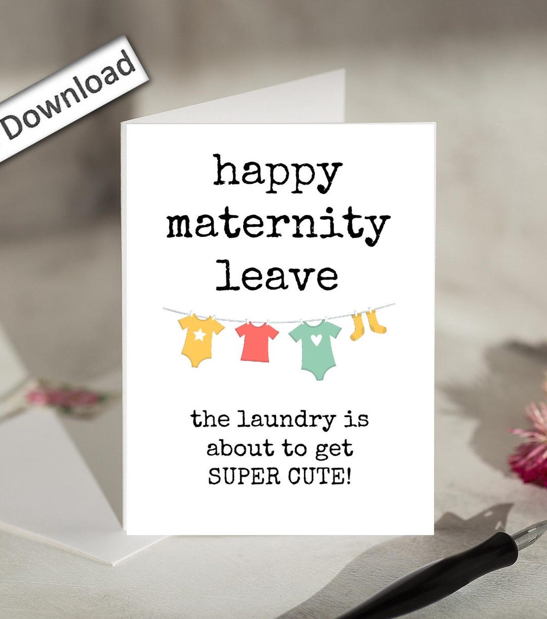 4x6, Happy MATERNITY Leave, Card, PRINTABLE, Mum to Be, Coworker, Work ...