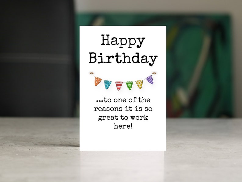 Funny Coworker Birthday Card: Minimalist Printable 4x6 (digital ...