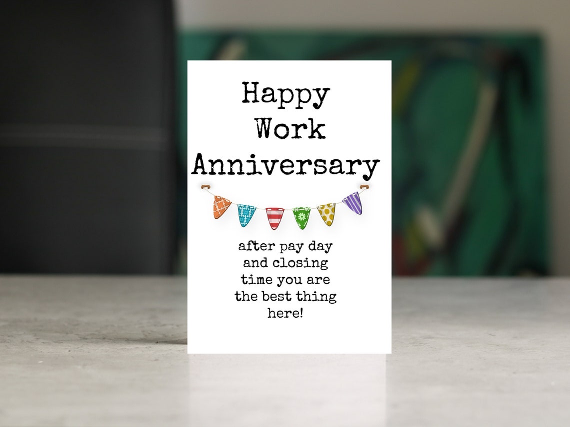 4x6, Work Anniversary Card, Download, Happy Work Anniversary, Funny ...