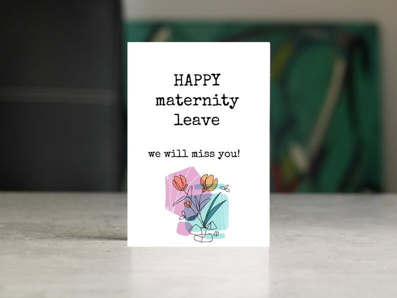 Maternity Leave Card for Coworkers: Printable 4x6 Card (instant ...