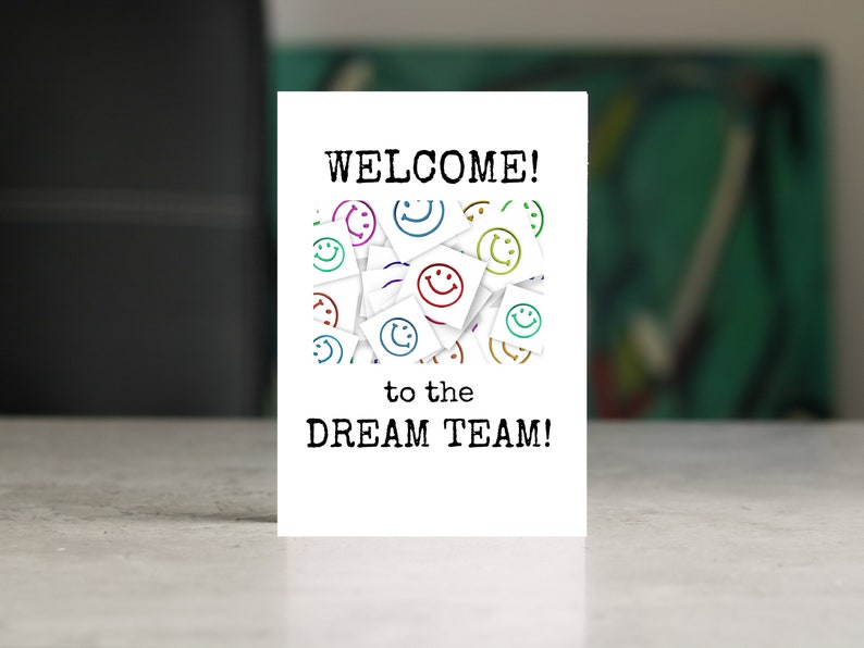 4x6, Welcome NEW EMPLOYEE Card, Printable, Welcome to the Dream Team ...