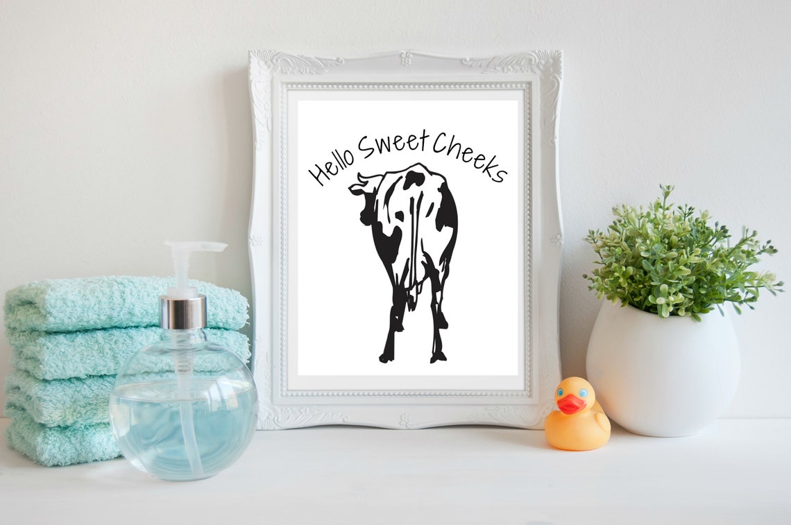 Hello Sweet Cheeks 8x10 Cow Decor Shabby Chic Farmhouse - Etsy Canada