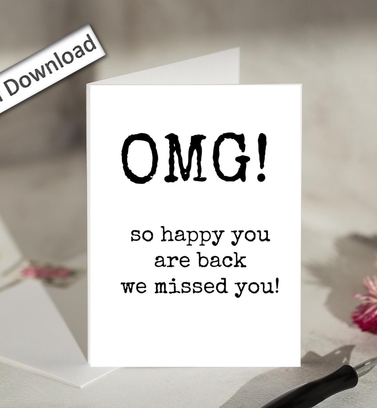 Funny Welcome Back Card: Snarky Printable Card for Coworker (4x6 ...